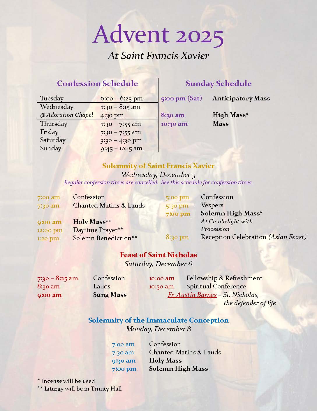 St. Francis Xavier Advent Schedule > Church of St. Francis Xavier