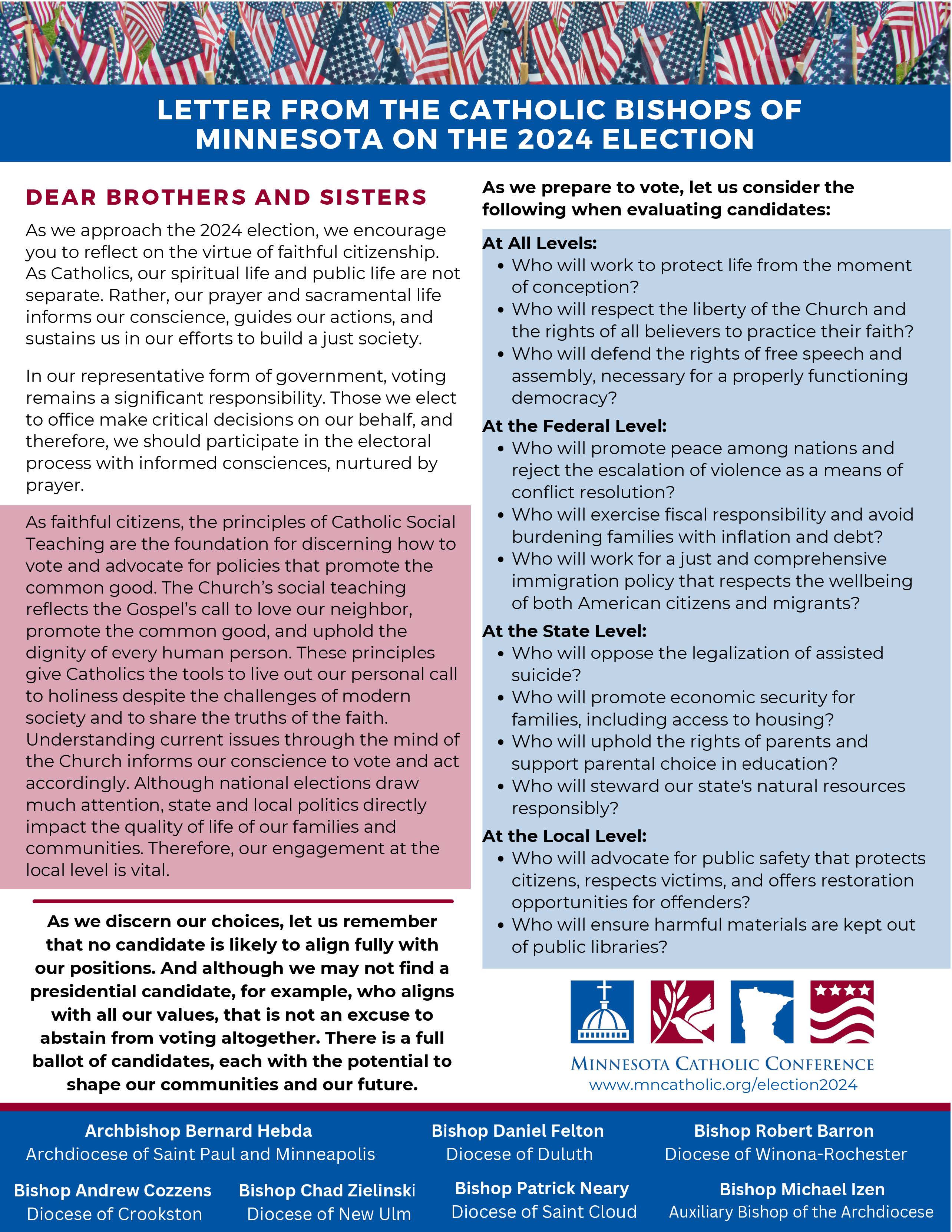 Letter From The Catholic Bishops of Minnesota > Church of St. Francis ...