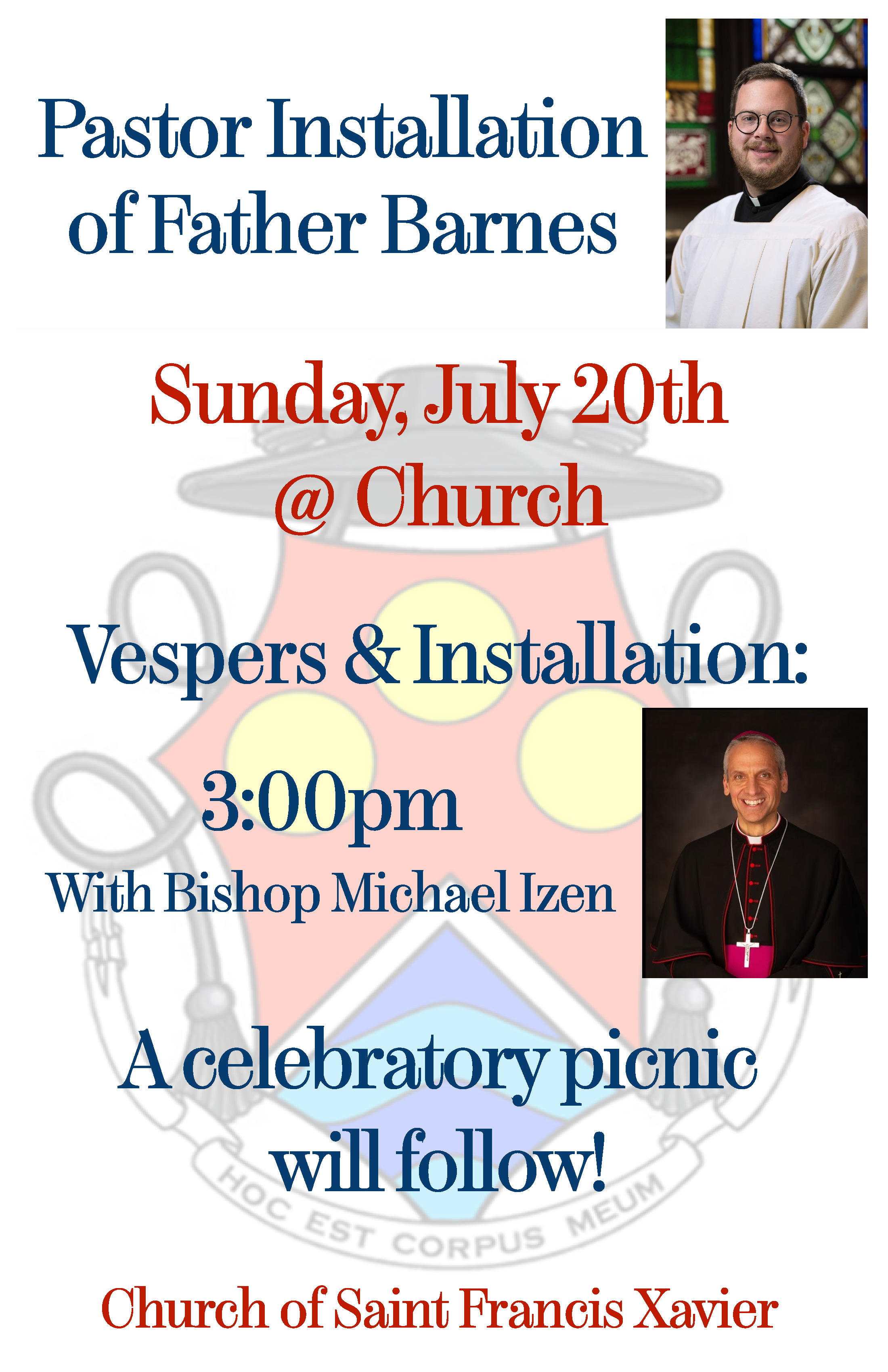 Pastor Installation This Sunday! > Church of St. Francis Xavier